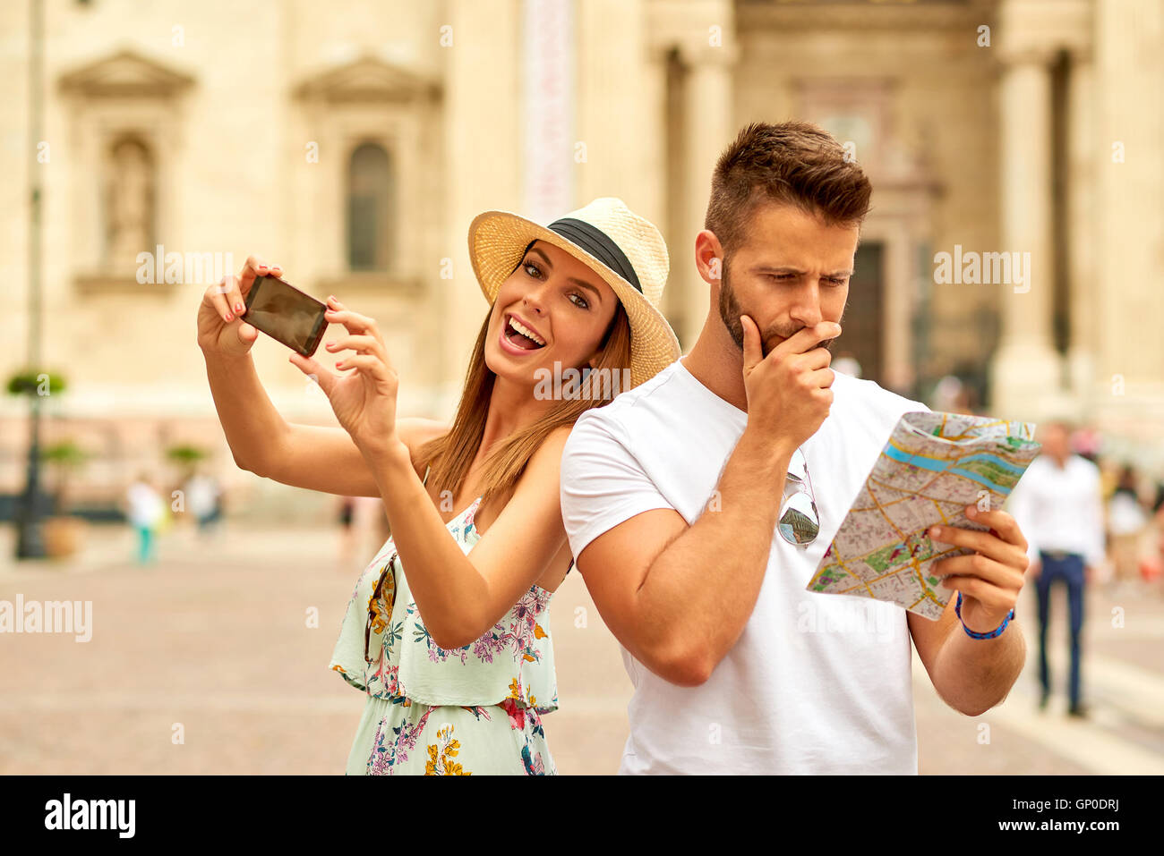 Confused man map hi-res stock photography and images - Alamy