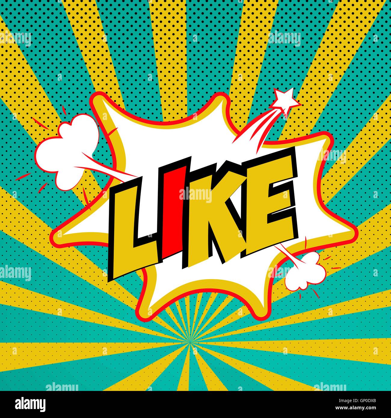 Comic sound effects pop art vector style. Sound bubble speech LIKE word ...