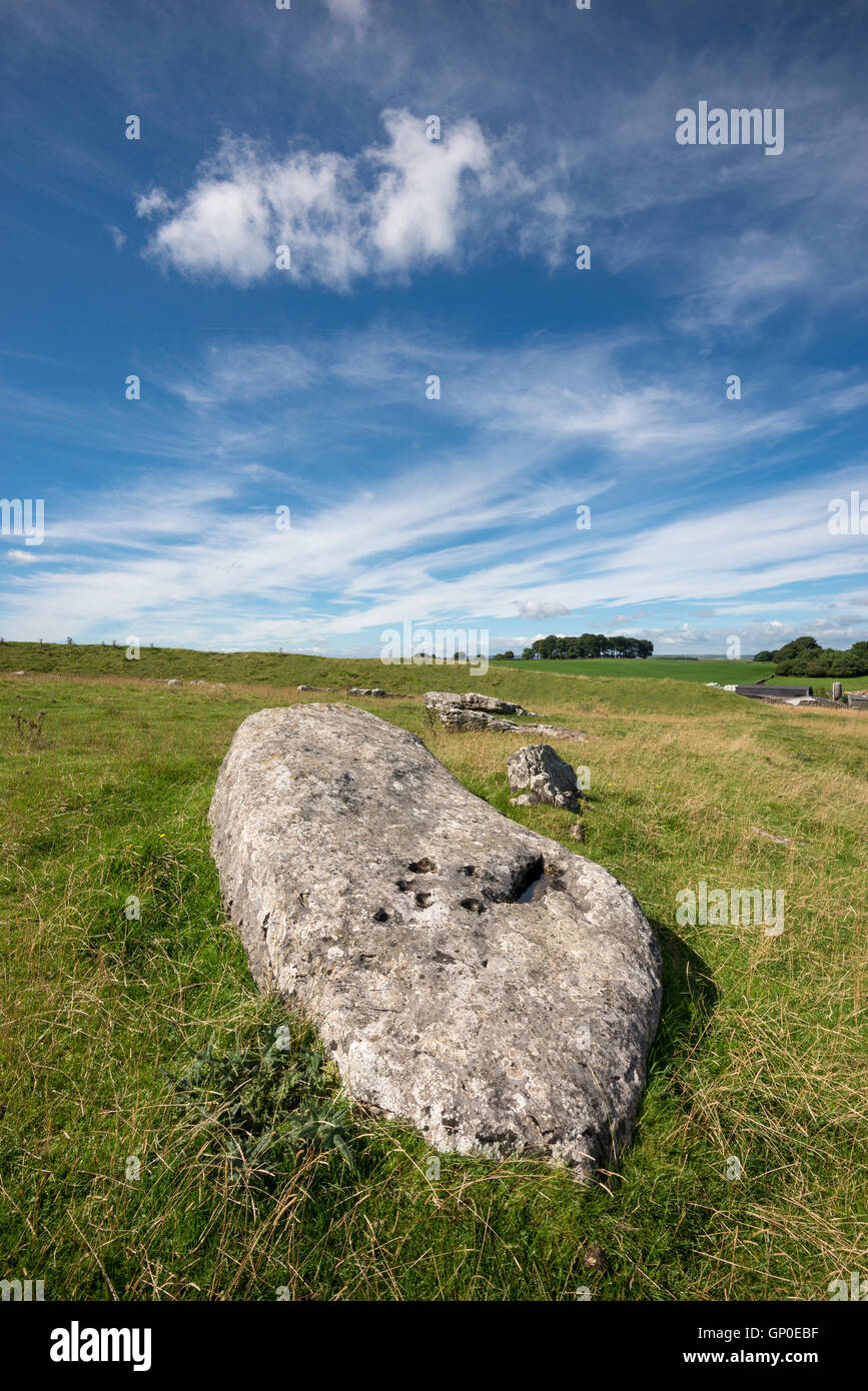 Arbor Low, an ancient Neolithic henge monument in the Peak District ...