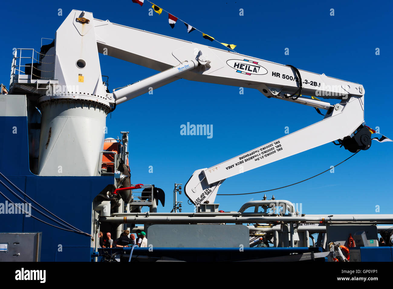 Karlskrona, Sweden - August 27, 2016: Large marine crane onboard the ...