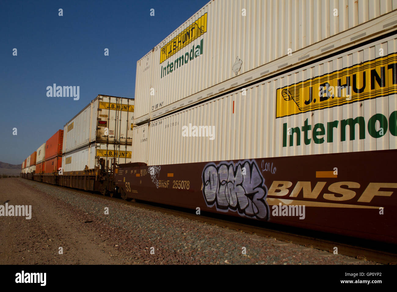 Containers on freight train. usa Stock Photo - Alamy