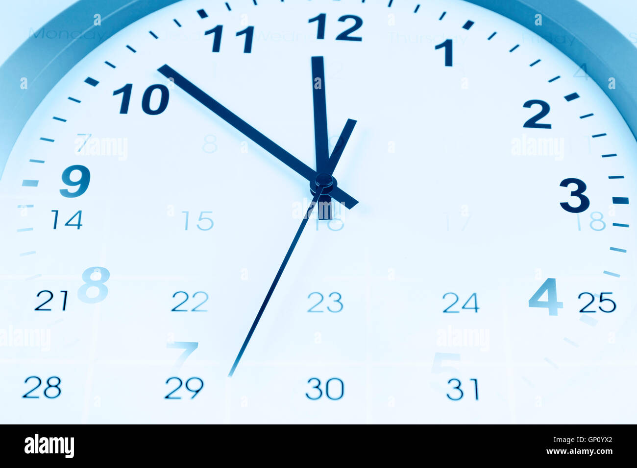 Clock face and calendar composite Stock Photo - Alamy