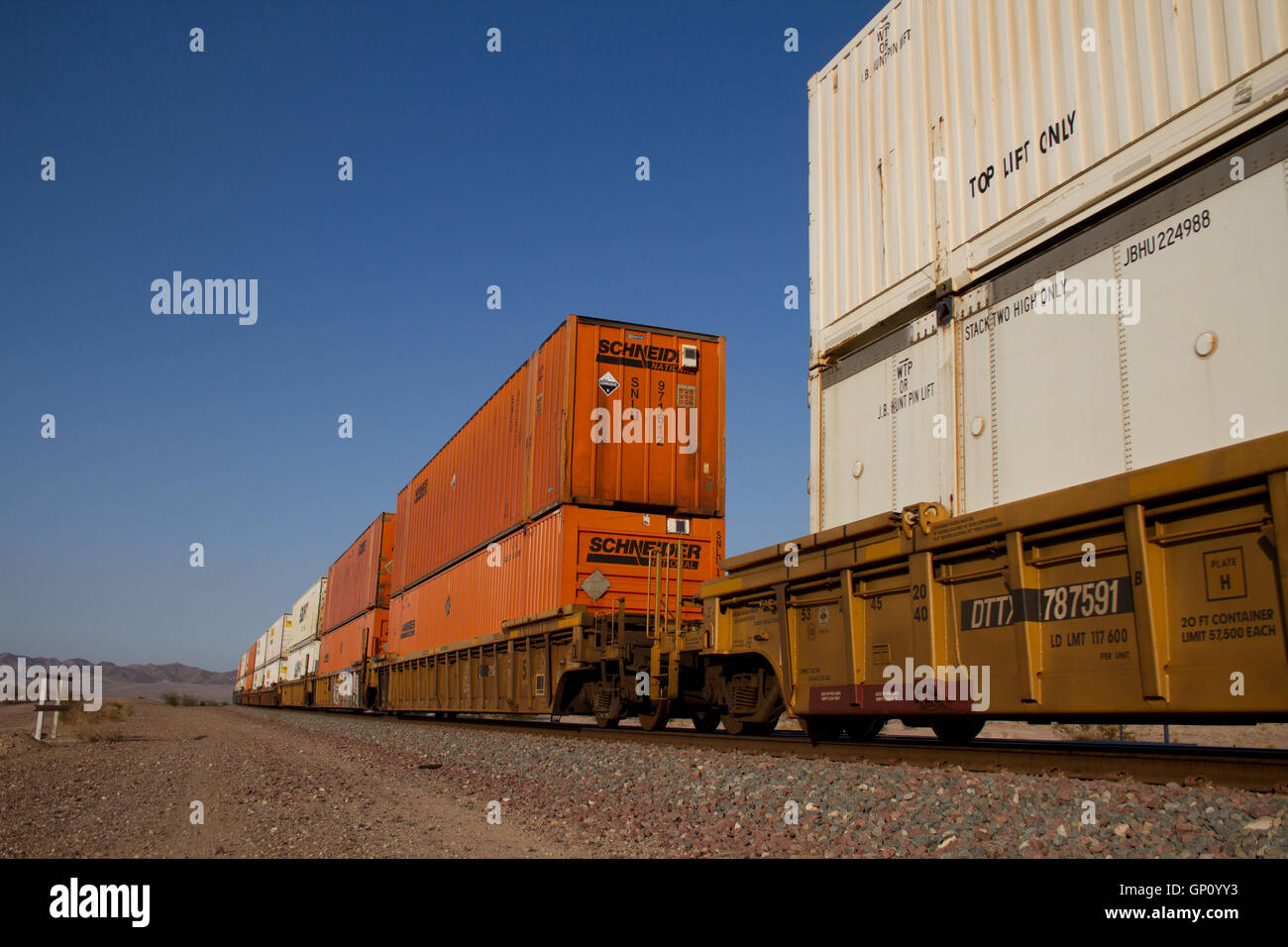 Containers on freight train. usa Stock Photo - Alamy