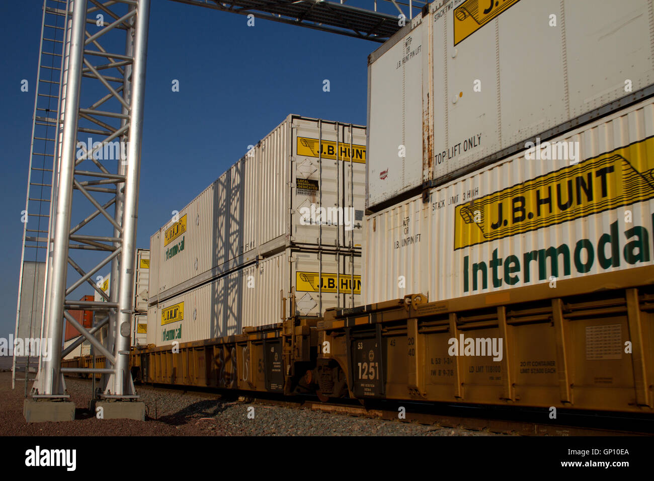 Containers on freight train. USA Stock Photo - Alamy