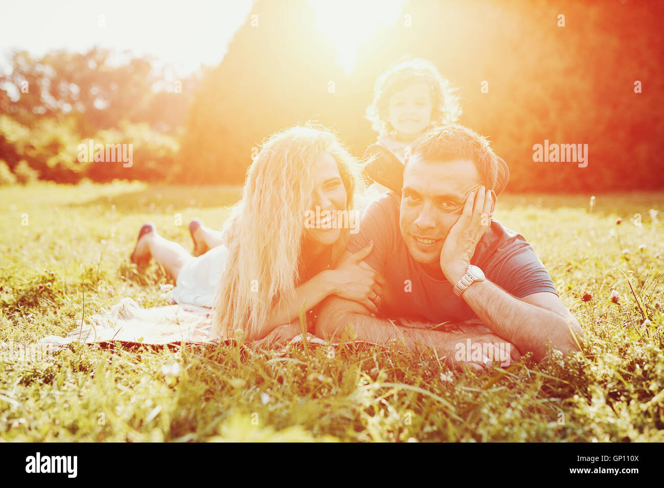 Beautiful happy family Stock Photo - Alamy