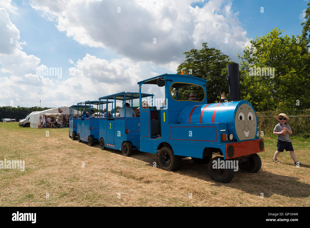 Thomas passenger train taking people around rally and fair at Stow cum ...