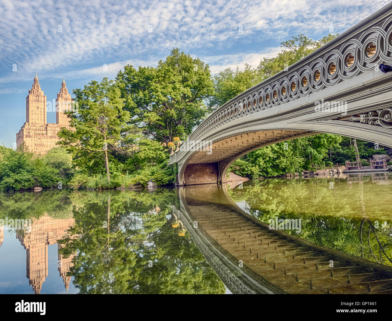 The Bow Bridge is a cast iron bridge located in Central Park, New York ...