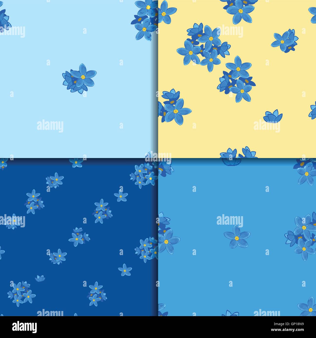 Seamless forget-me-not pattern set Stock Vector Image & Art - Alamy