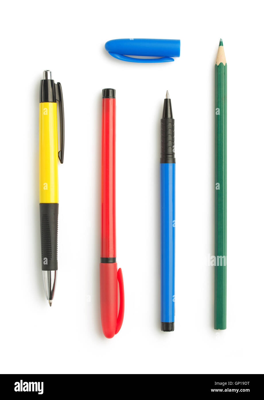 pencil and pen isolated on white background Stock Photo - Alamy