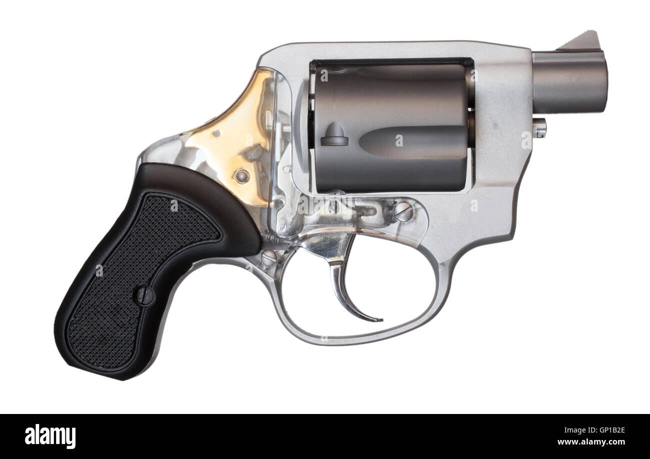 Short barreled revolver that is isolated on white Stock Photo - Alamy