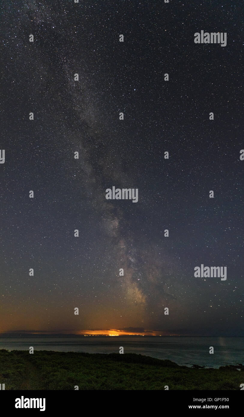 Milky Way from Hunts Bay, Gower, South Wales, UK Stock Photo - Alamy