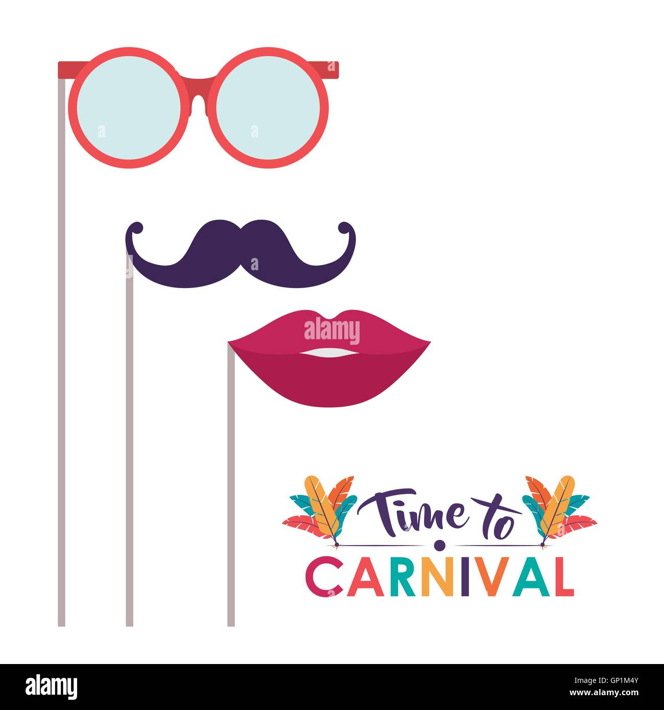 glasses mustache mouth carnival design Stock Vector Image & Art - Alamy
