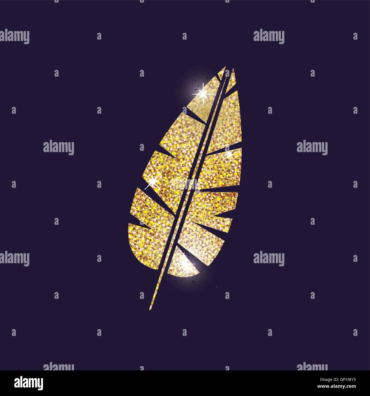 gold feather plume design Stock Vector Image & Art - Alamy