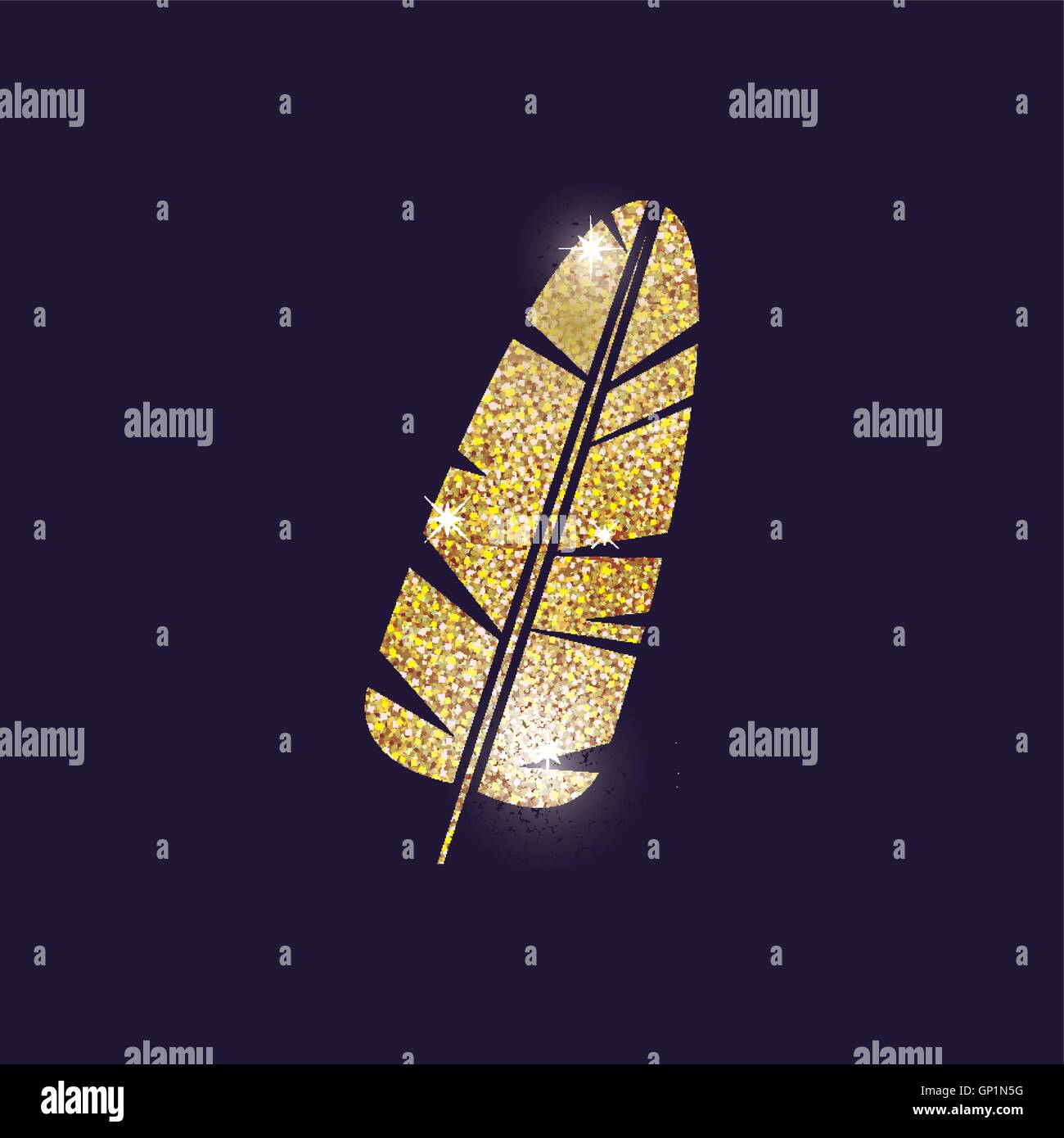 gold feather plume design Stock Vector Image & Art - Alamy