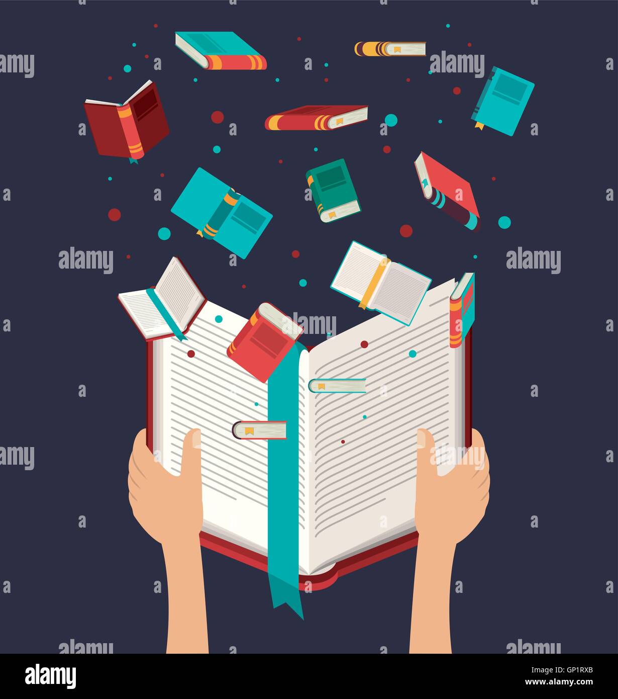 hand with open book design Stock Vector Image & Art - Alamy