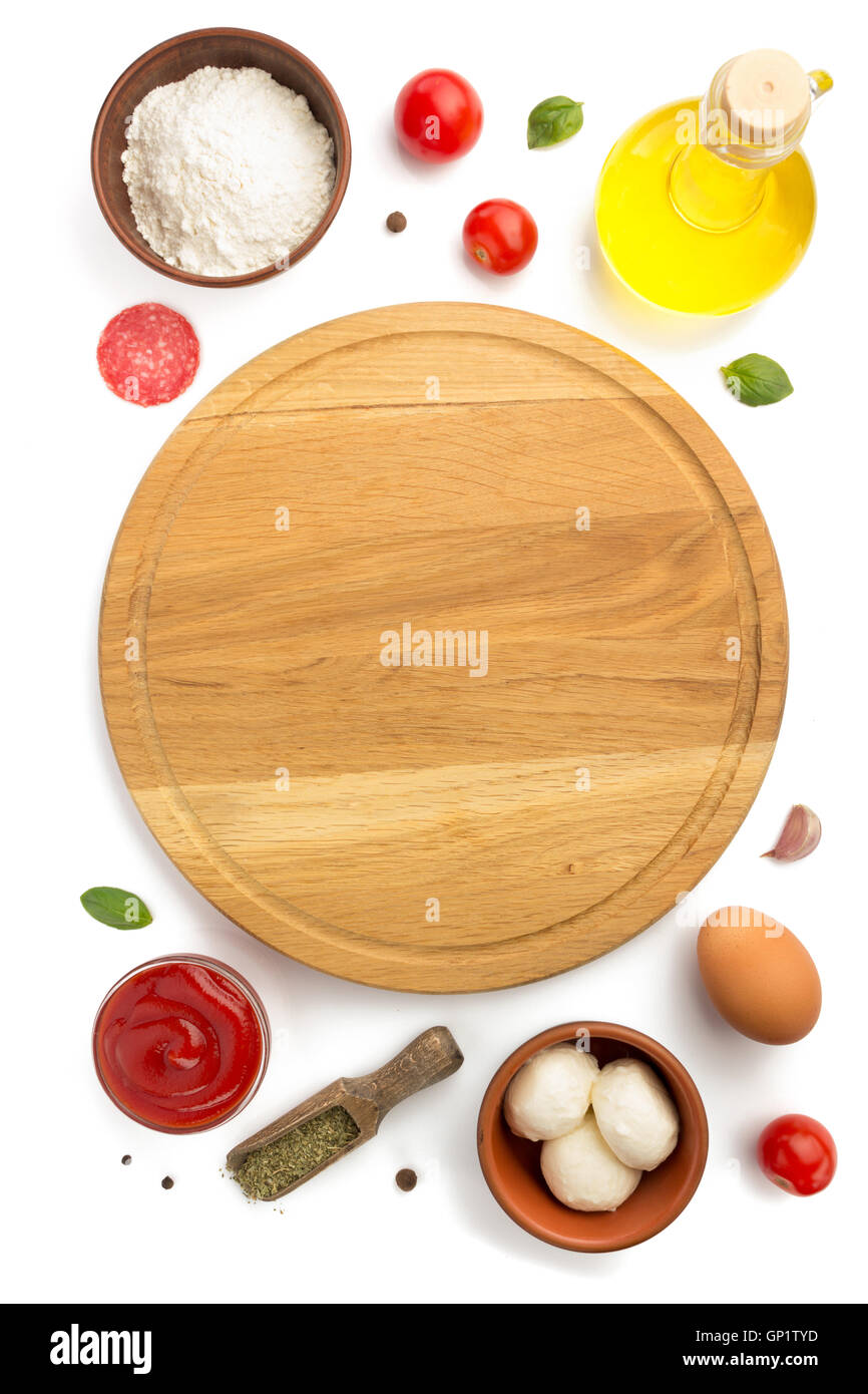 pizza ingredients isolated on white background Stock Photo - Alamy
