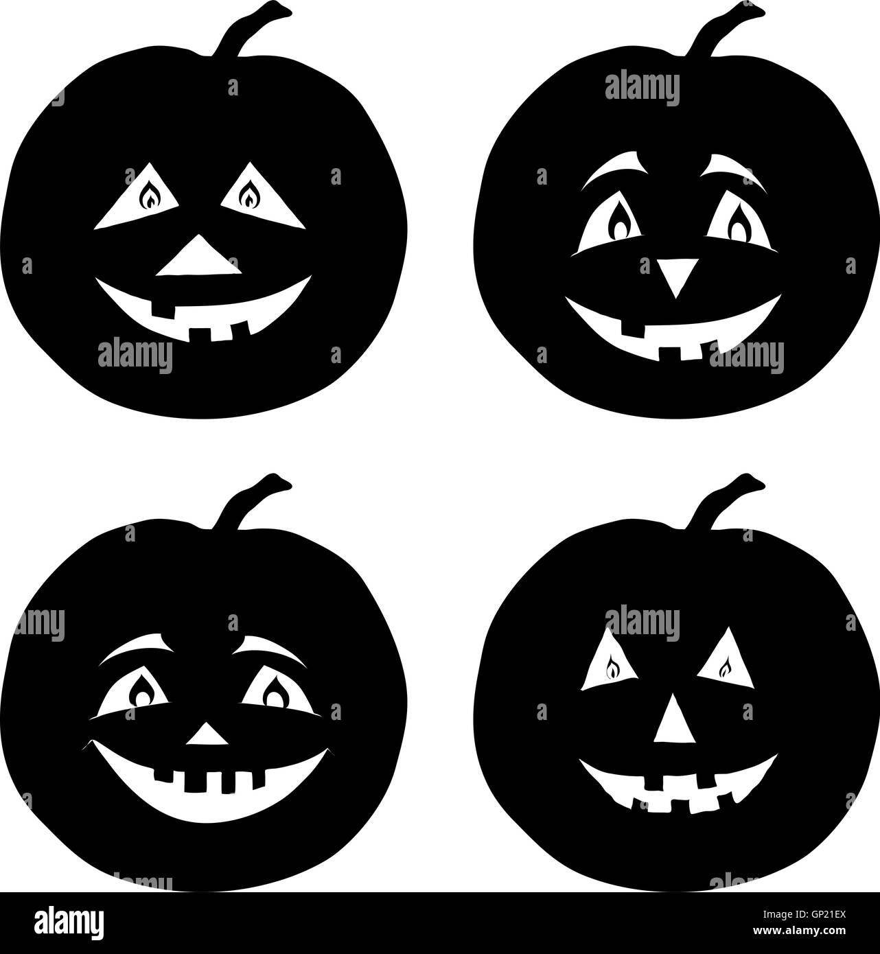 Pumpkins Jack O Lantern, silhouettes Stock Vector Image & Art - Alamy