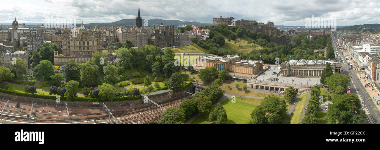 Panoramic view of Edinburgh city, Scotland, UK. Horizontal Stock Photo ...
