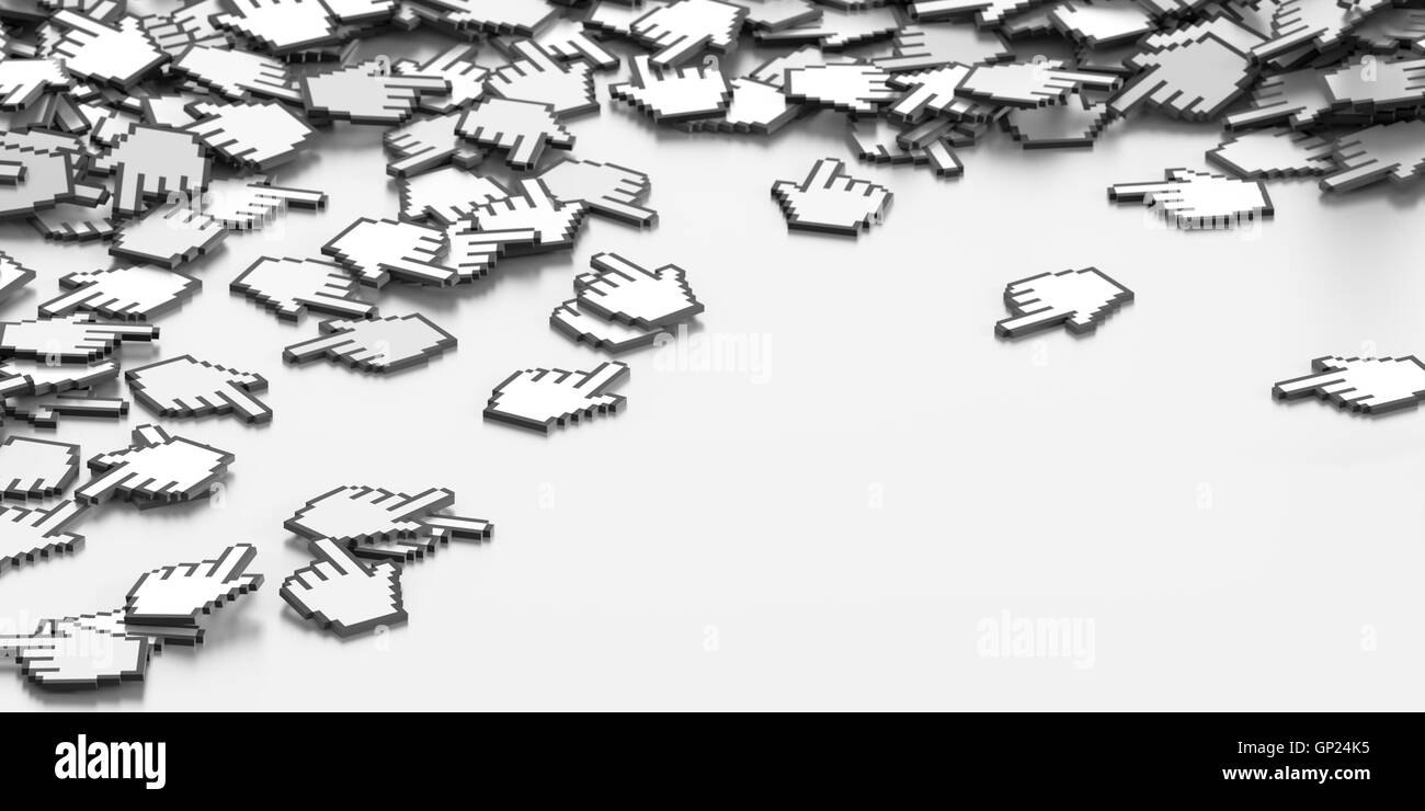 Hand cursor icon background, 3d render; internet concepts Stock Photo ...