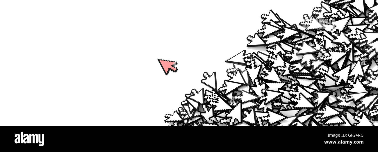 Click cursors background, 3d rendering, technology and media concepts ...