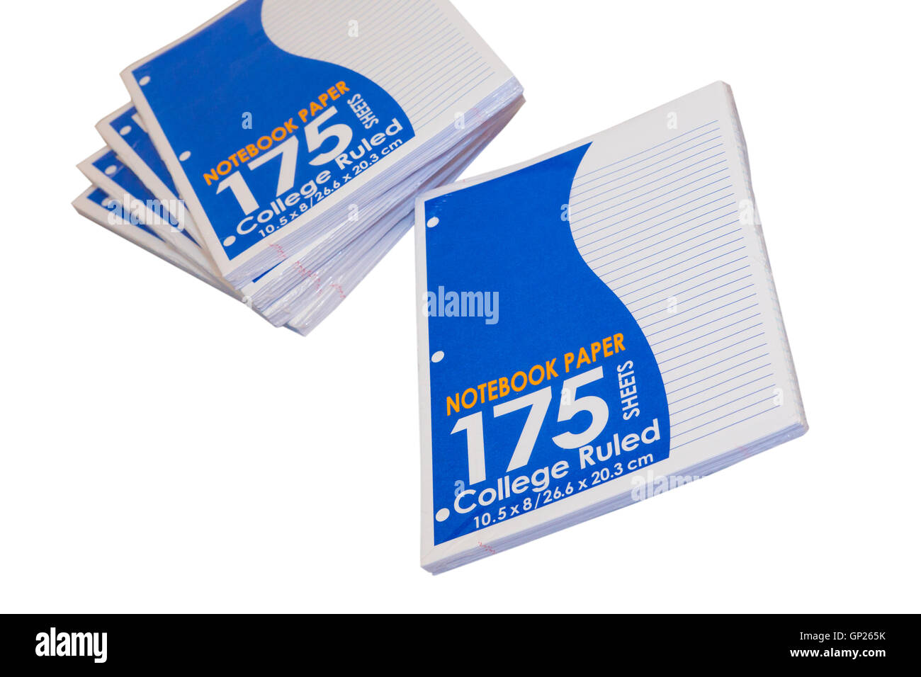 package of white lined looseleaf filler paper Stock Photo - Alamy