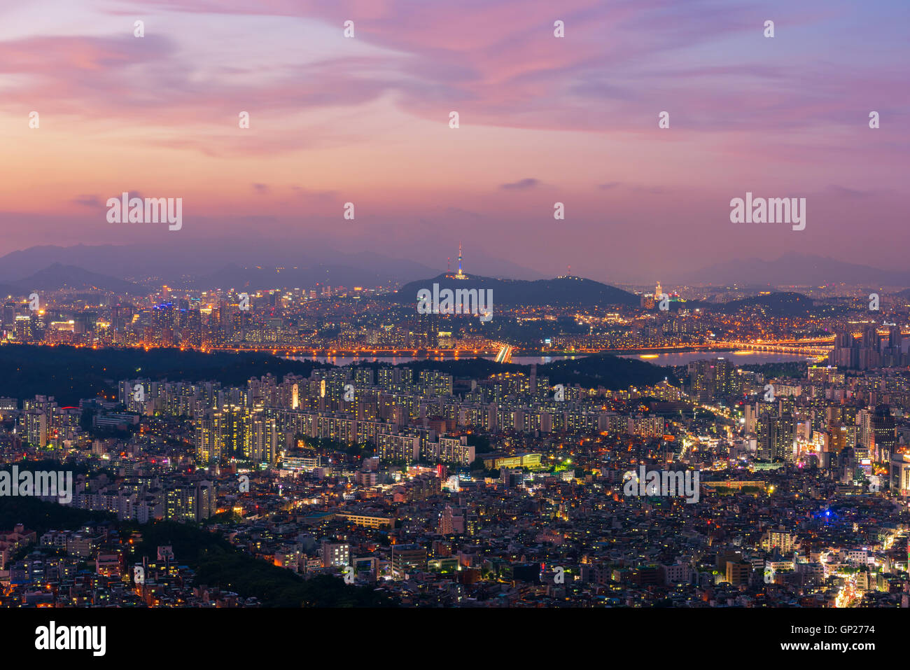 Seoul City Skyline, The best view of South Korea Stock Photo - Alamy