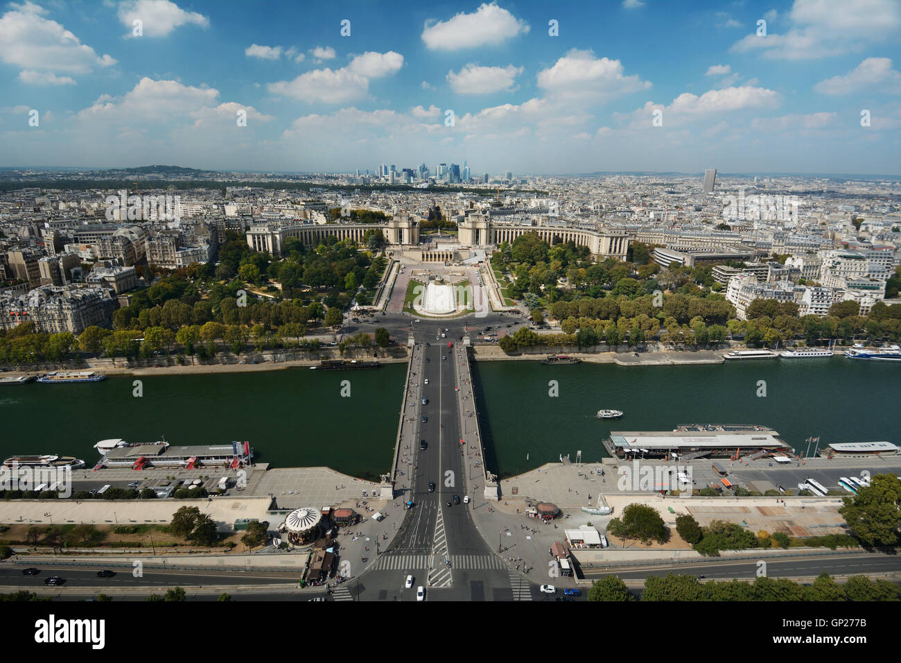 France, Paris, view of the river Seine, the Pont d' Iena bridge and the ...