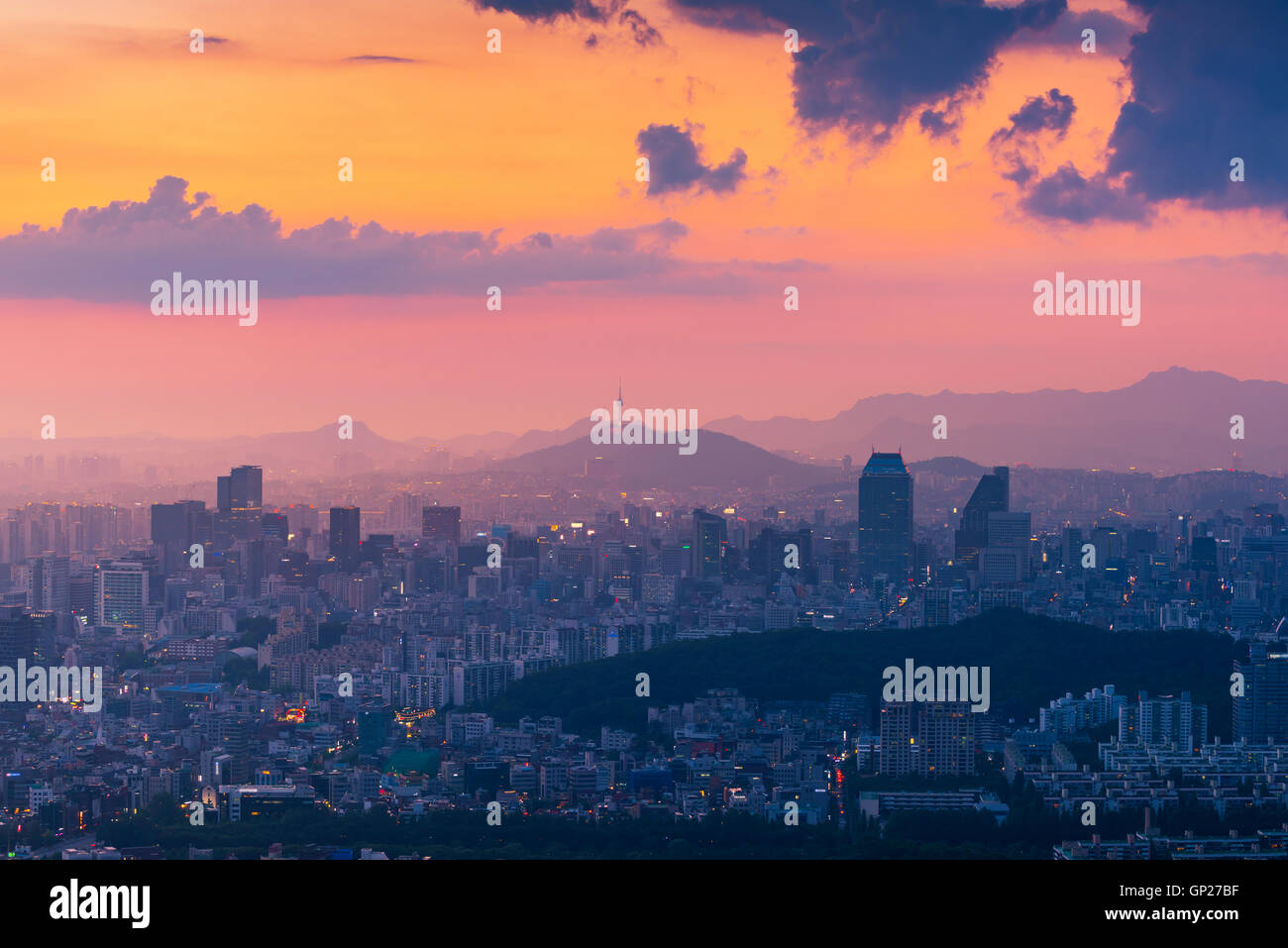 Seoul City Skyline, The best view of South Korea Stock Photo - Alamy