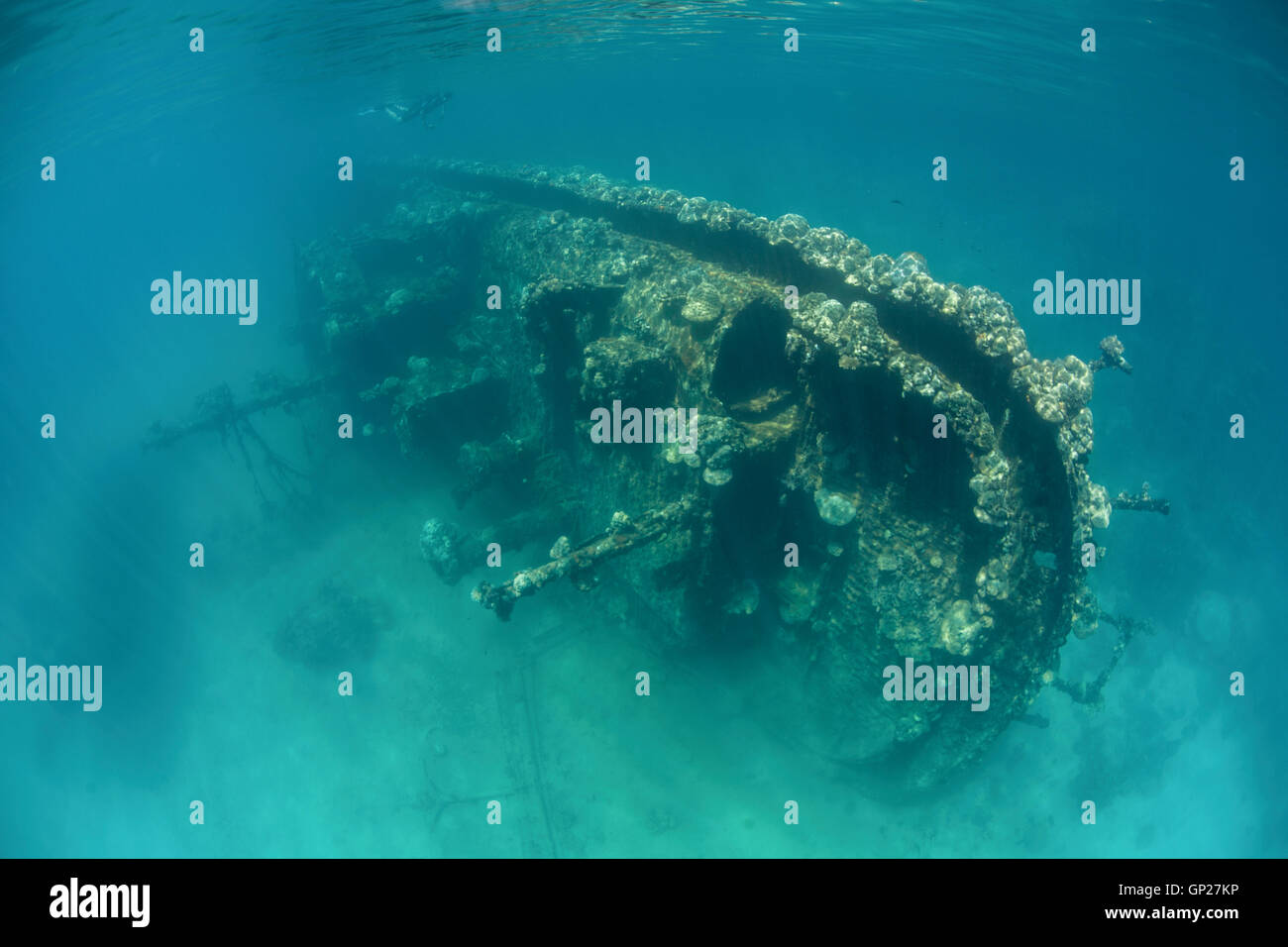 Shallow Shipwreck in Lagoon, Micronesia, Palau Stock Photo - Alamy