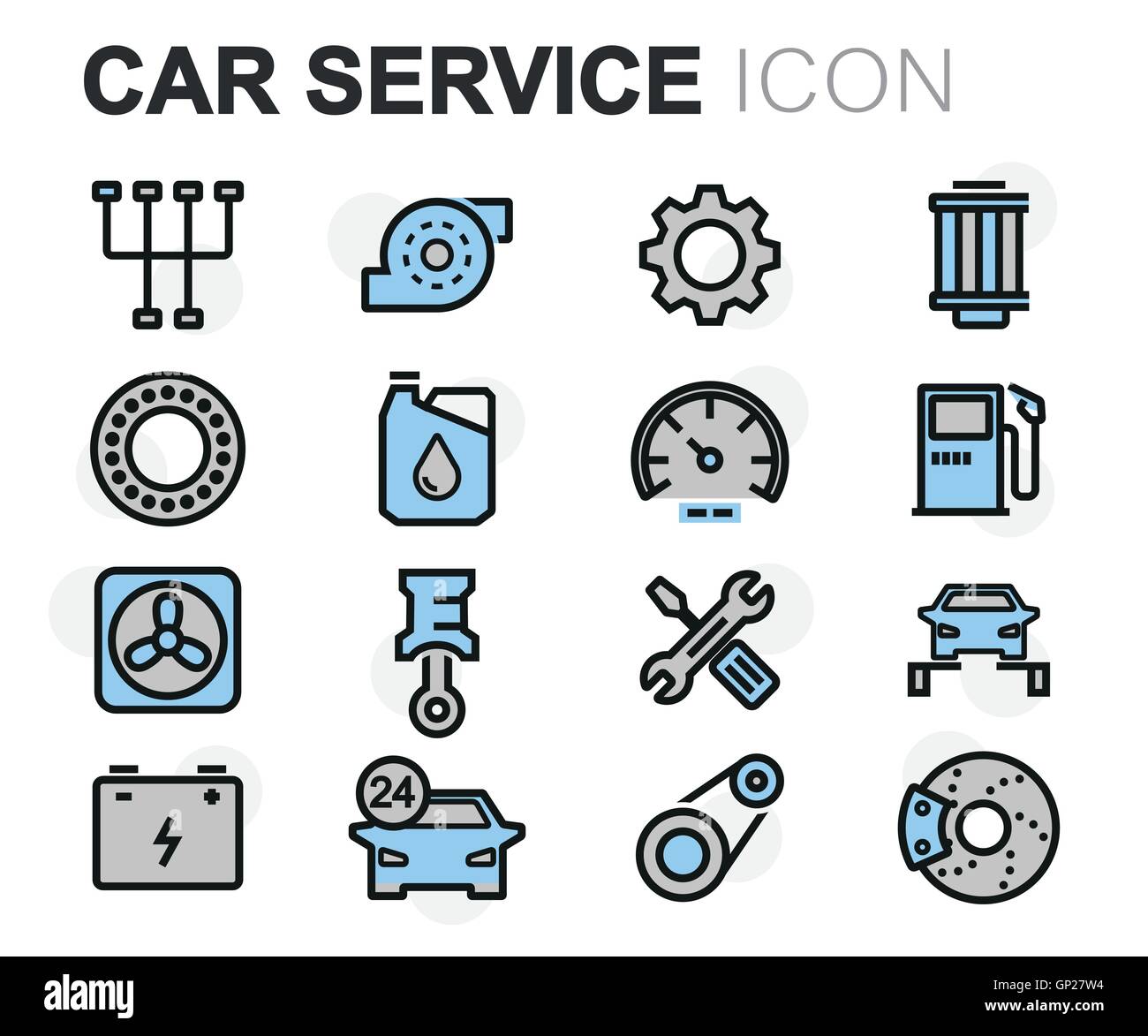 Vector flat line car service icons set Stock Vector Image & Art - Alamy