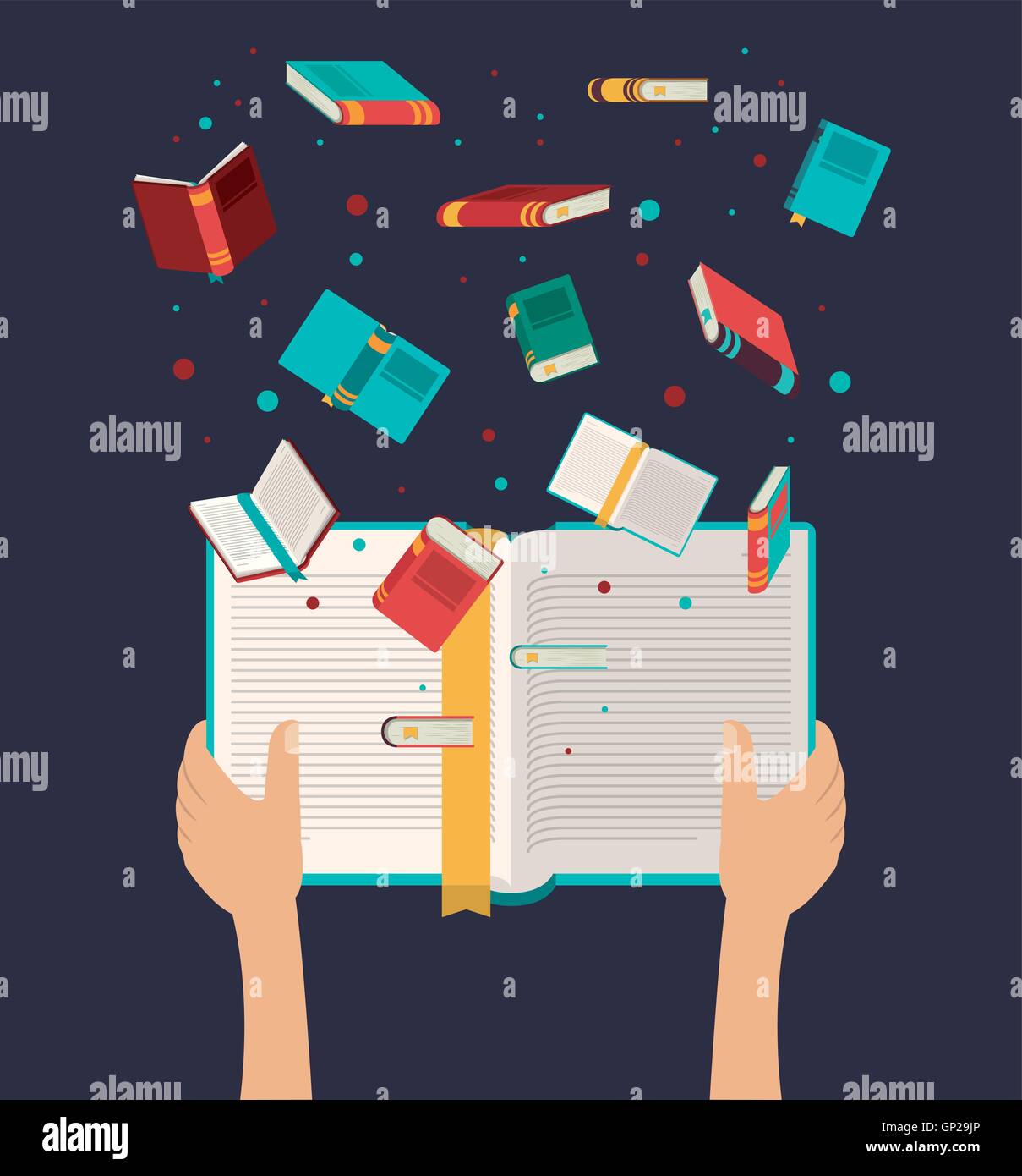 hand with open book design Stock Vector Image & Art - Alamy
