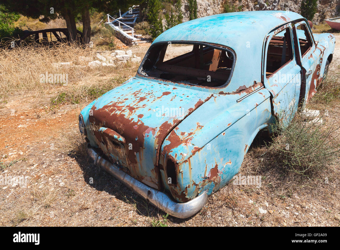 Rear view old american car hi-res stock photography and images - Alamy