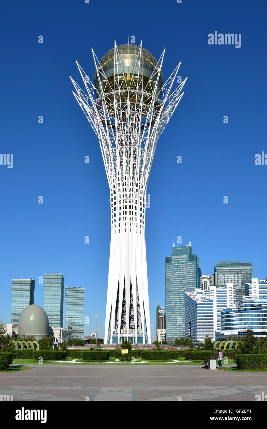 View of the BAITEREK tower in Astana, capital of Kazakhstan Stock Photo ...