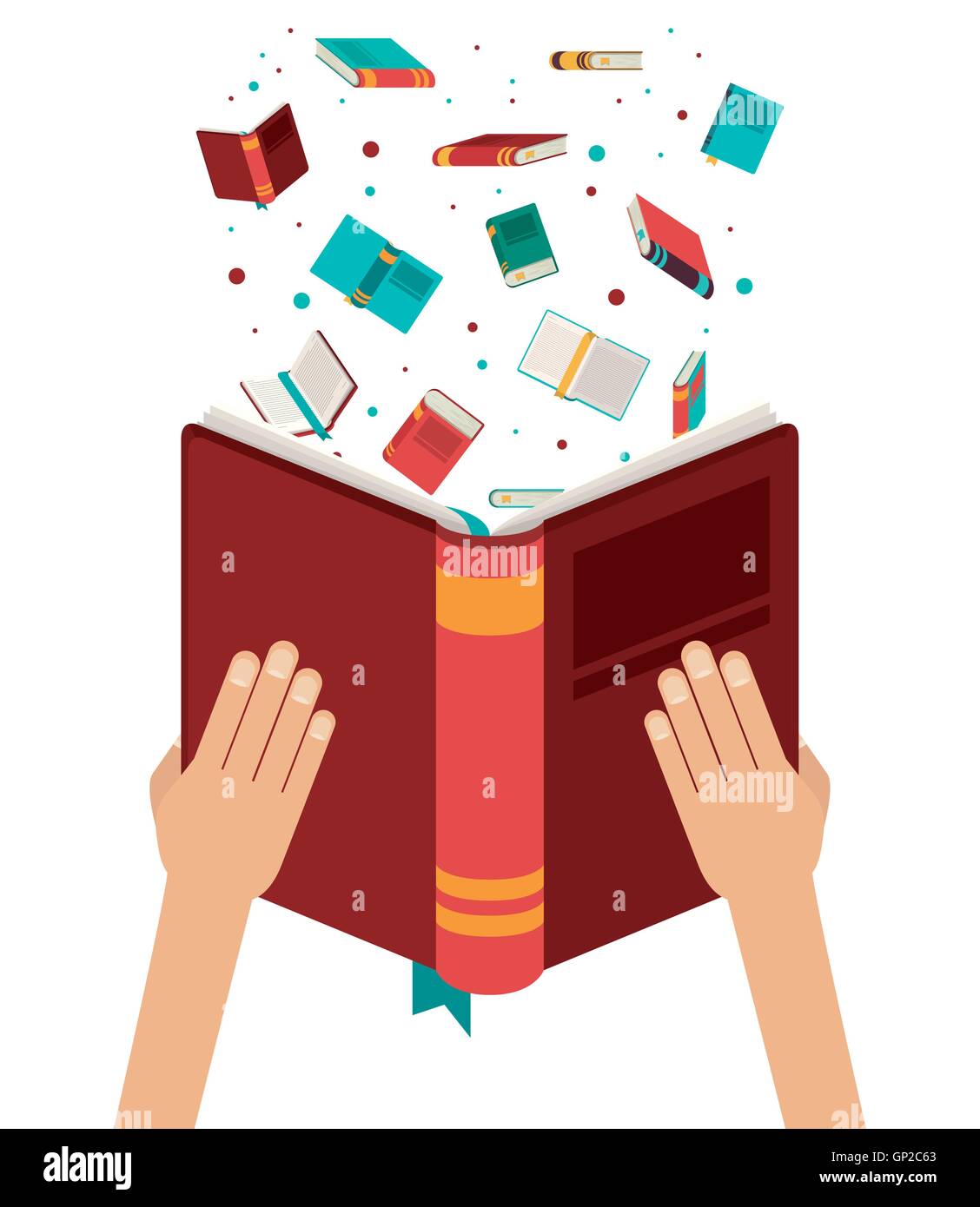 hand with open book design Stock Vector Image & Art - Alamy