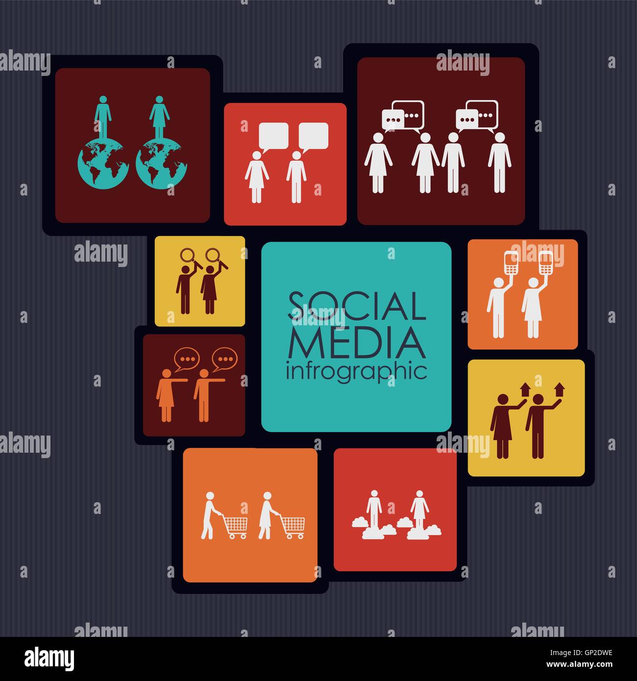 Social Media Infographic Stock Vector Image & Art - Alamy