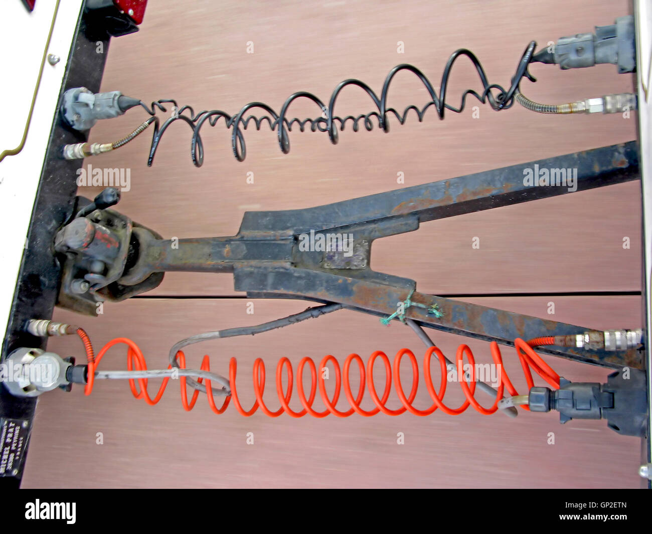 Connecting to passenger cars together on a train Stock Photo - Alamy