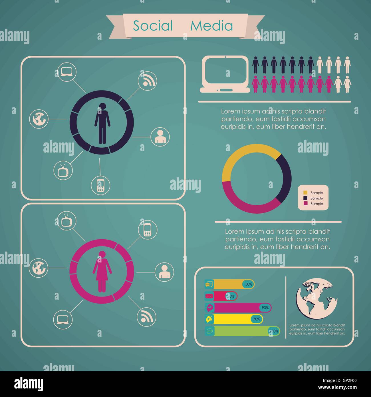 Social Media Infographic Stock Vector Image & Art - Alamy