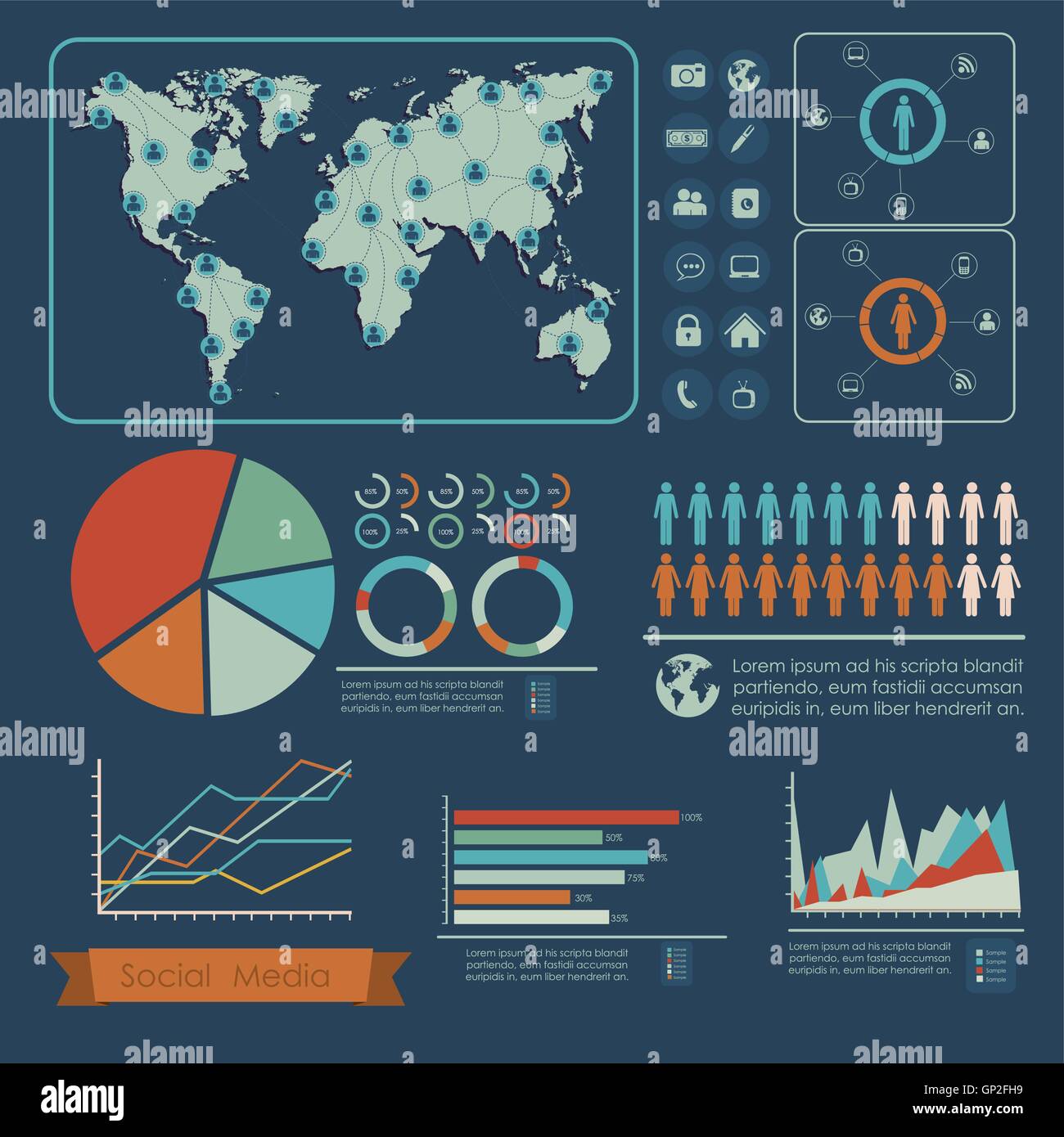 Social Media Infographic Stock Vector Image & Art - Alamy