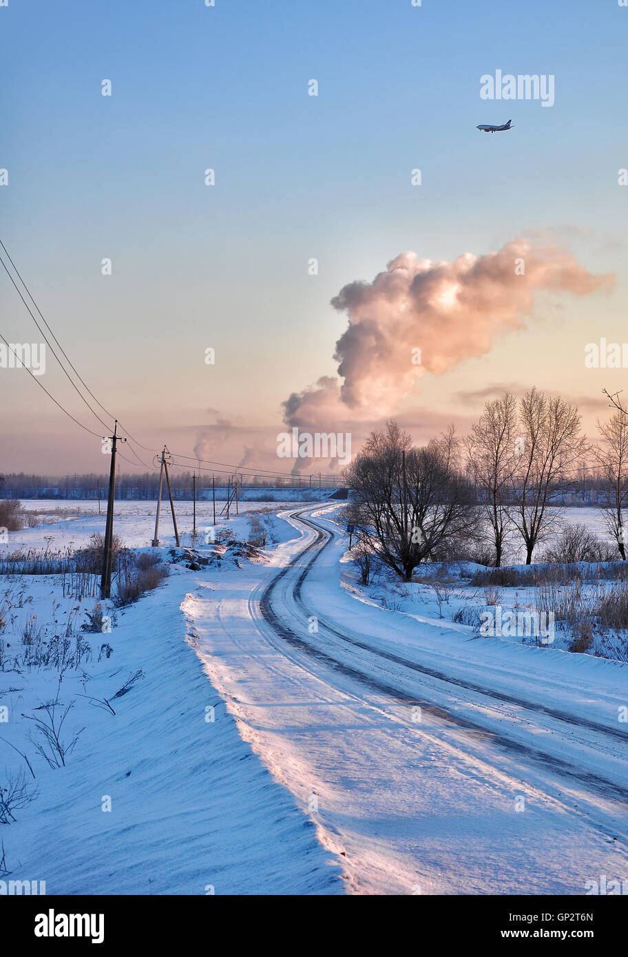 Paint March, a cold dawn Stock Photo - Alamy