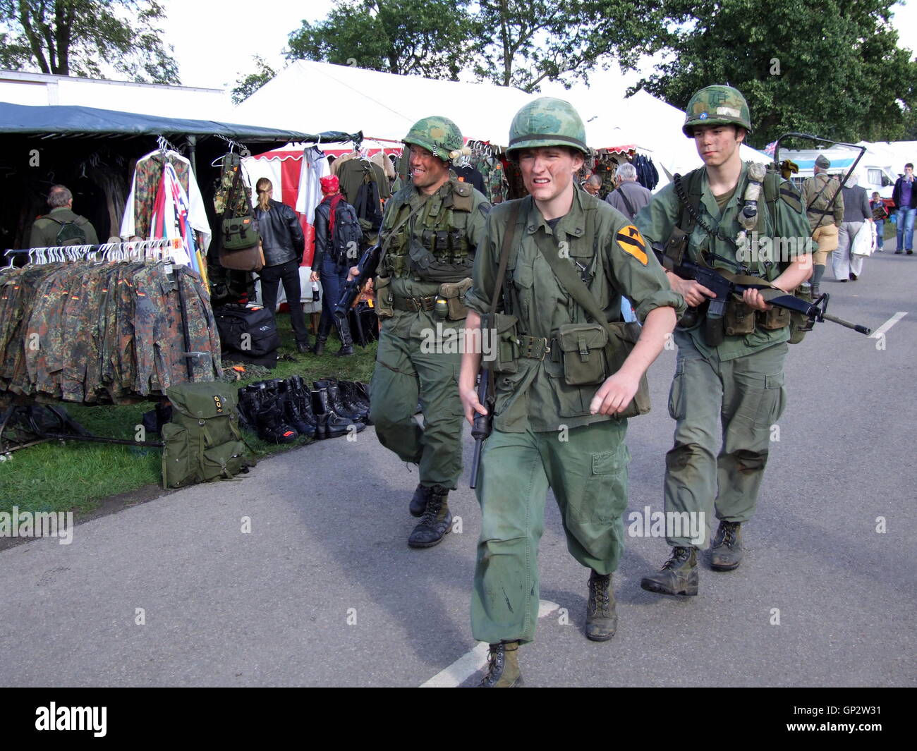 US army troops patrol market at Military Odyssey Stock Photo - Alamy