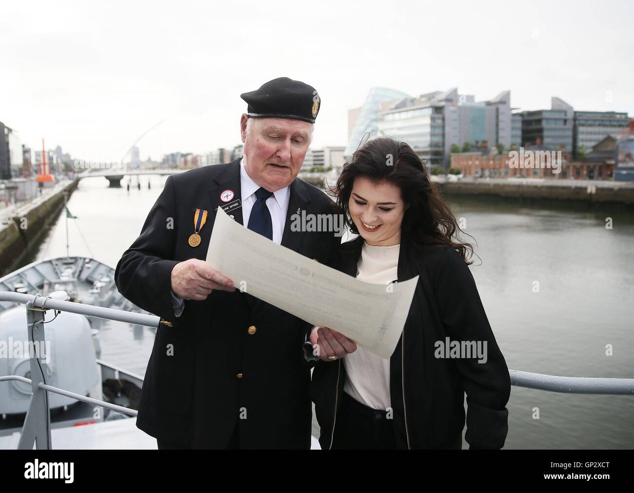 Stoker William Mynes, 73, with his granddaughter Shona Mynes during a ...