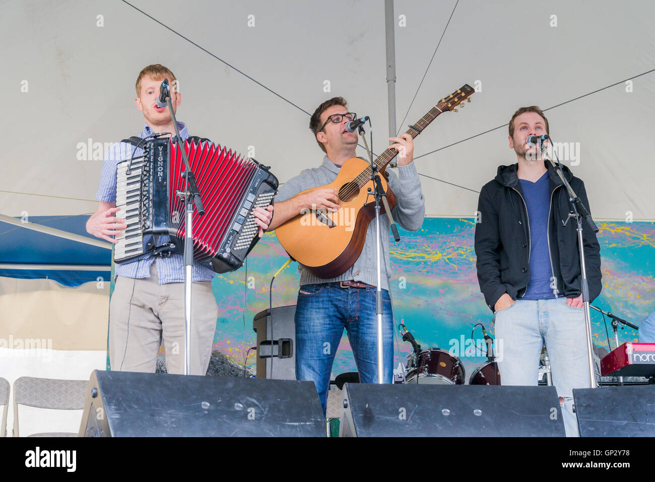 British folk group the Young'uns performing at Canmore Folk Music ...