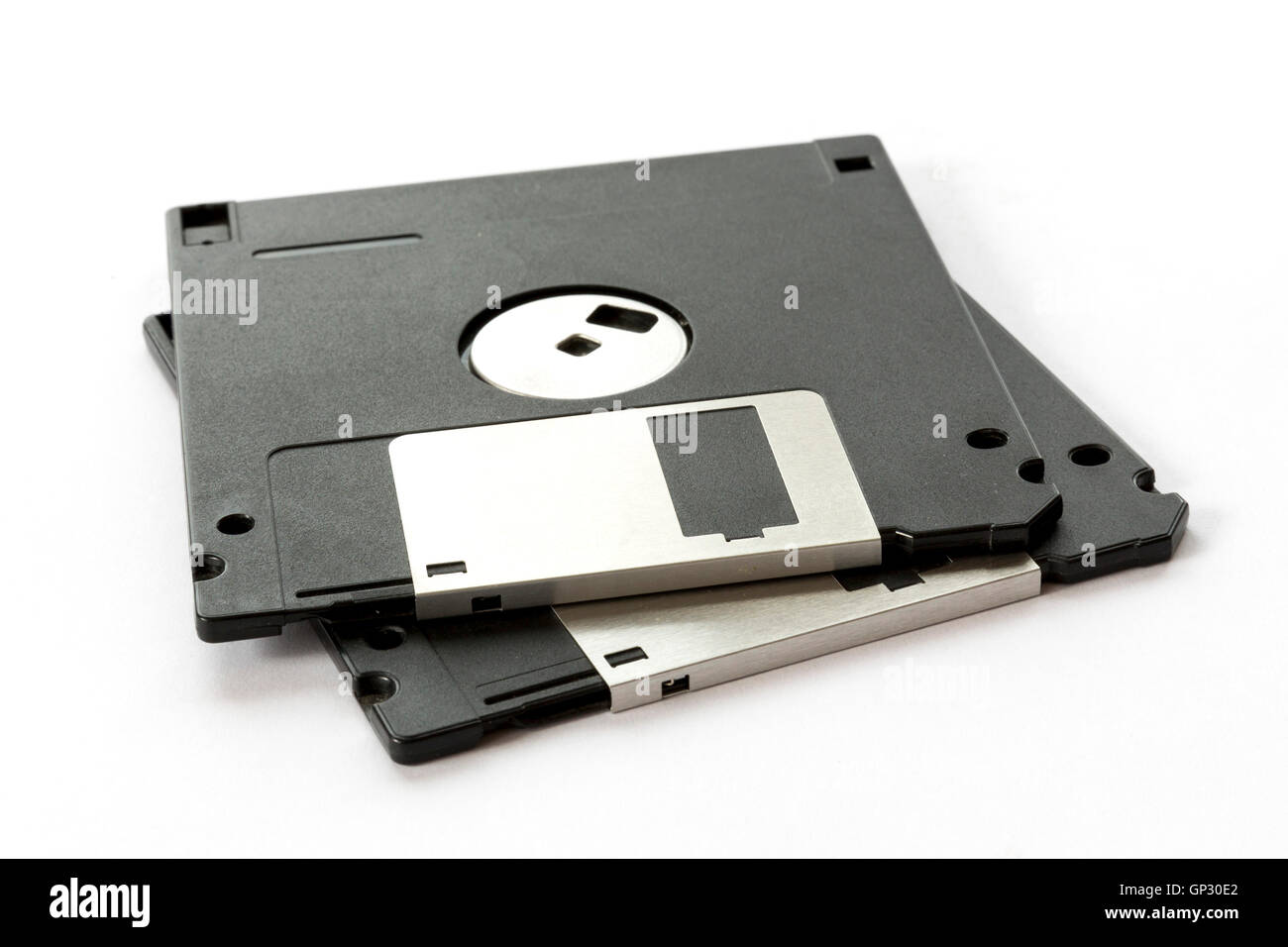 Two black floppy disks isolated on a white background Stock Photo - Alamy