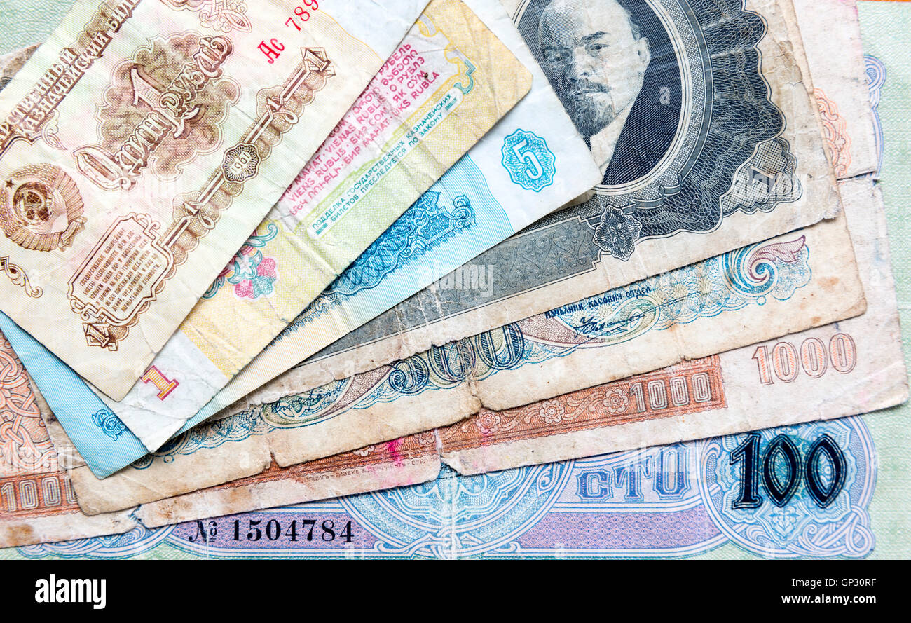 Old russian ruble money. One chervonets. Lenin. Former currency of the ...