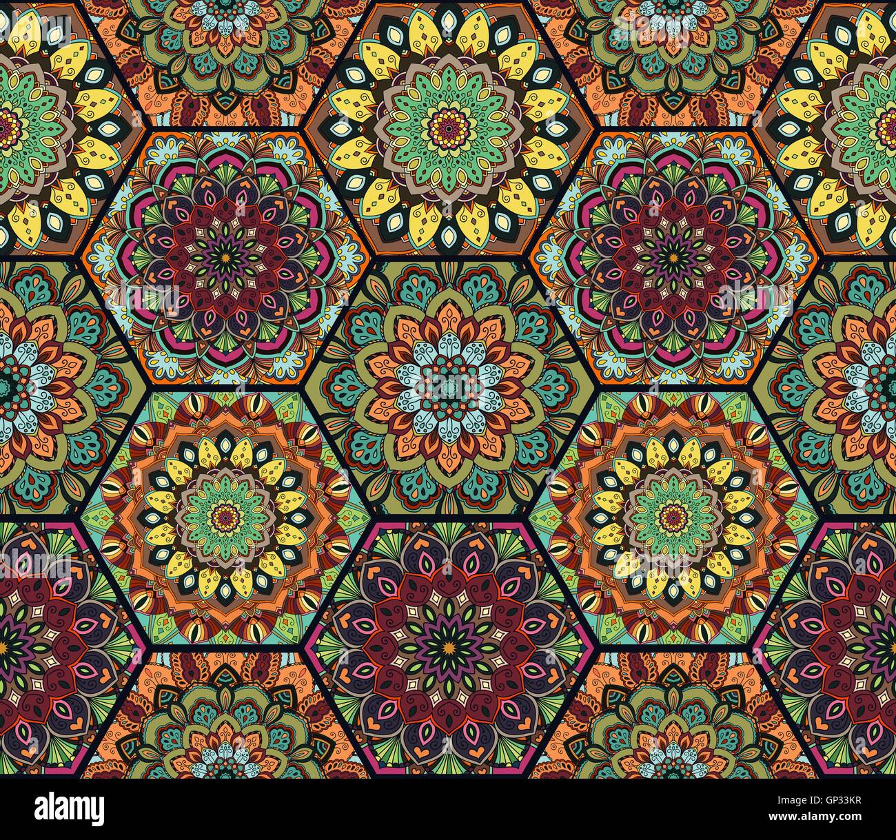 Honey Comb Hex Pattern Flower Complex 1 Stock Vector Image & Art - Alamy