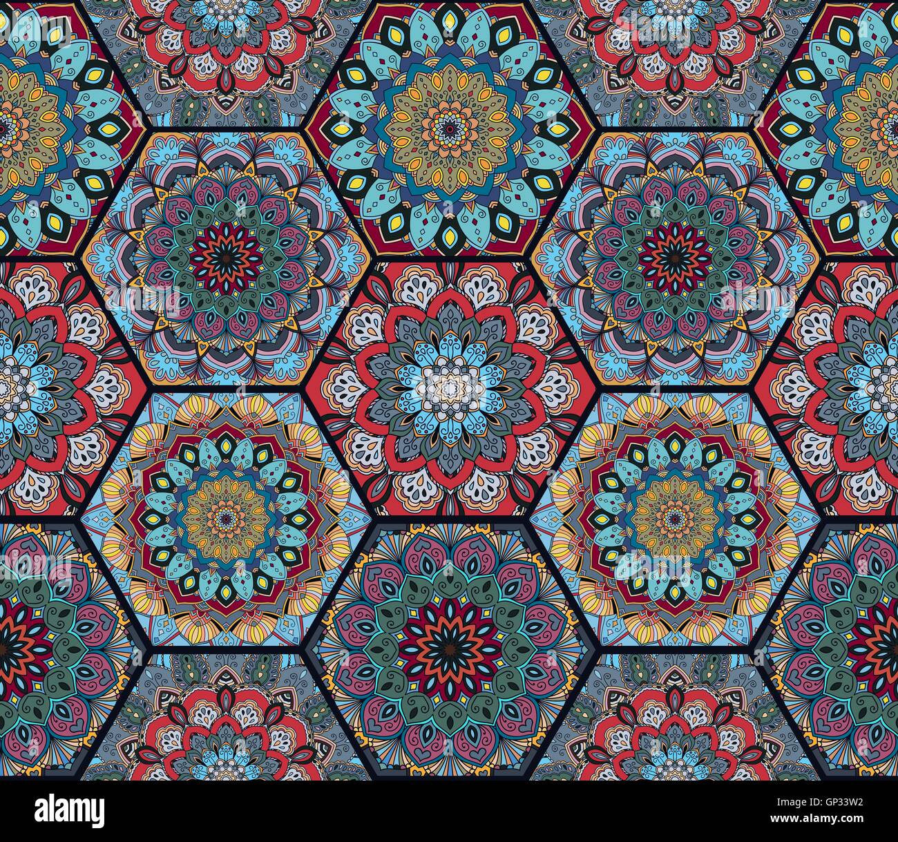 Honey Comb Hex Pattern Flower Complex 2 Stock Vector Image & Art - Alamy