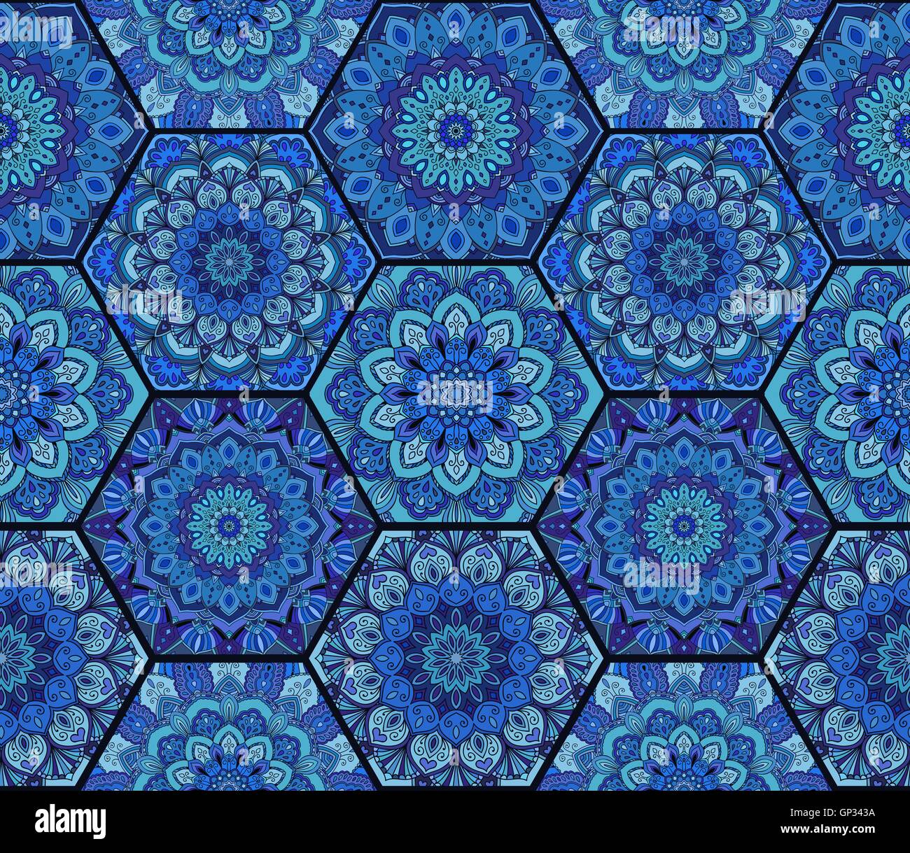 Honey Comb Hex Pattern Flower Complex 3 Stock Vector Image & Art - Alamy