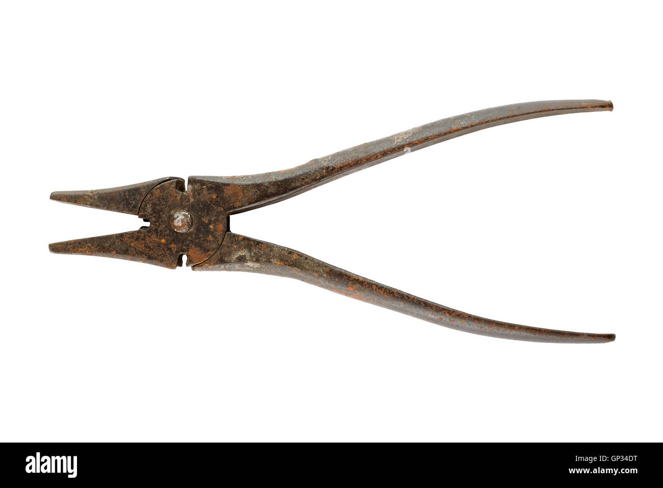 Old pliers isolated on white background Stock Photo - Alamy