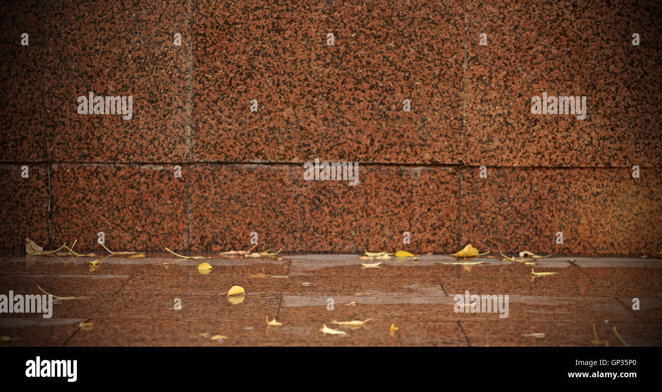 Interior room with marble tiled wall . Autumn Stock Photo - Alamy