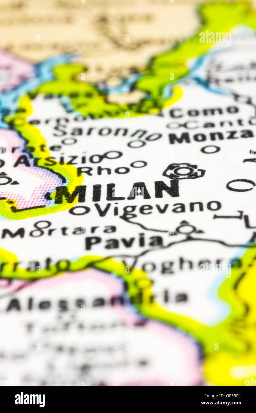 Milan map milano italy hi-res stock photography and images - Alamy